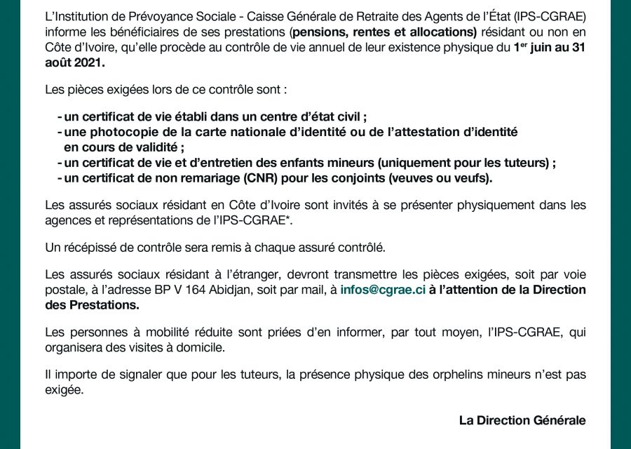 IPS-CGRAE – Pour Vous, avec Vous, la Retraite, la Vie